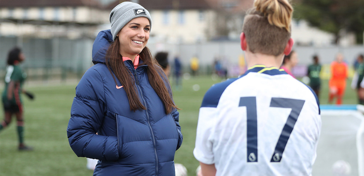 Alex Morgan visits Club scheme developing next generation of female players